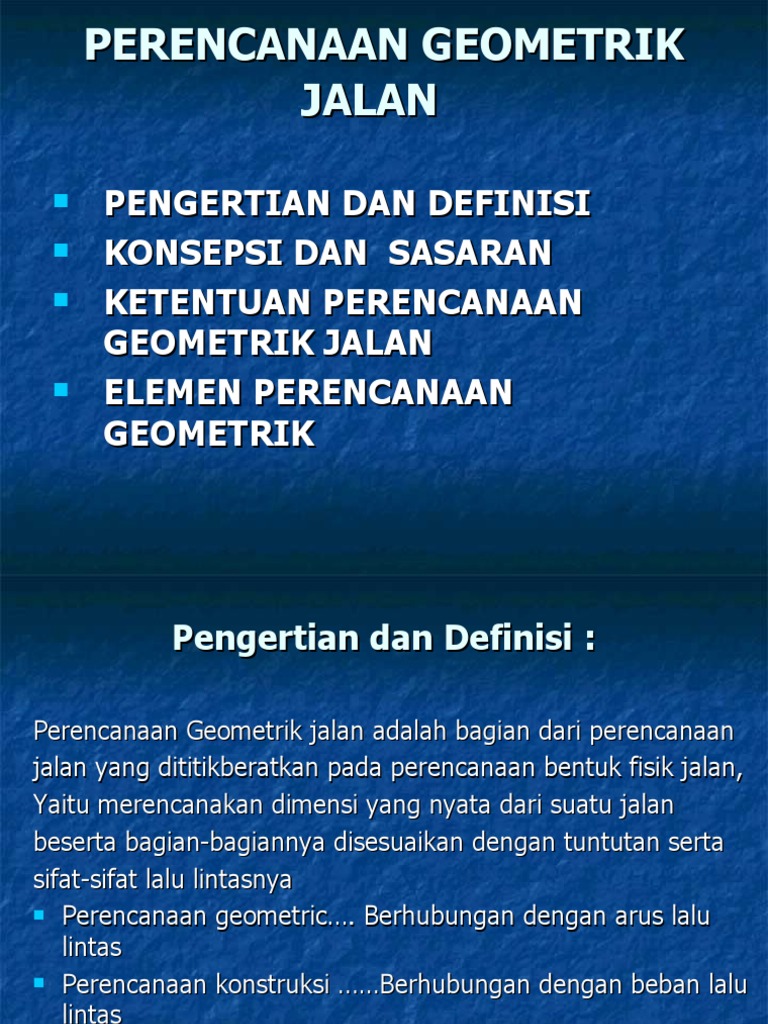 Perencanaan Geometrik Jalan | PDF