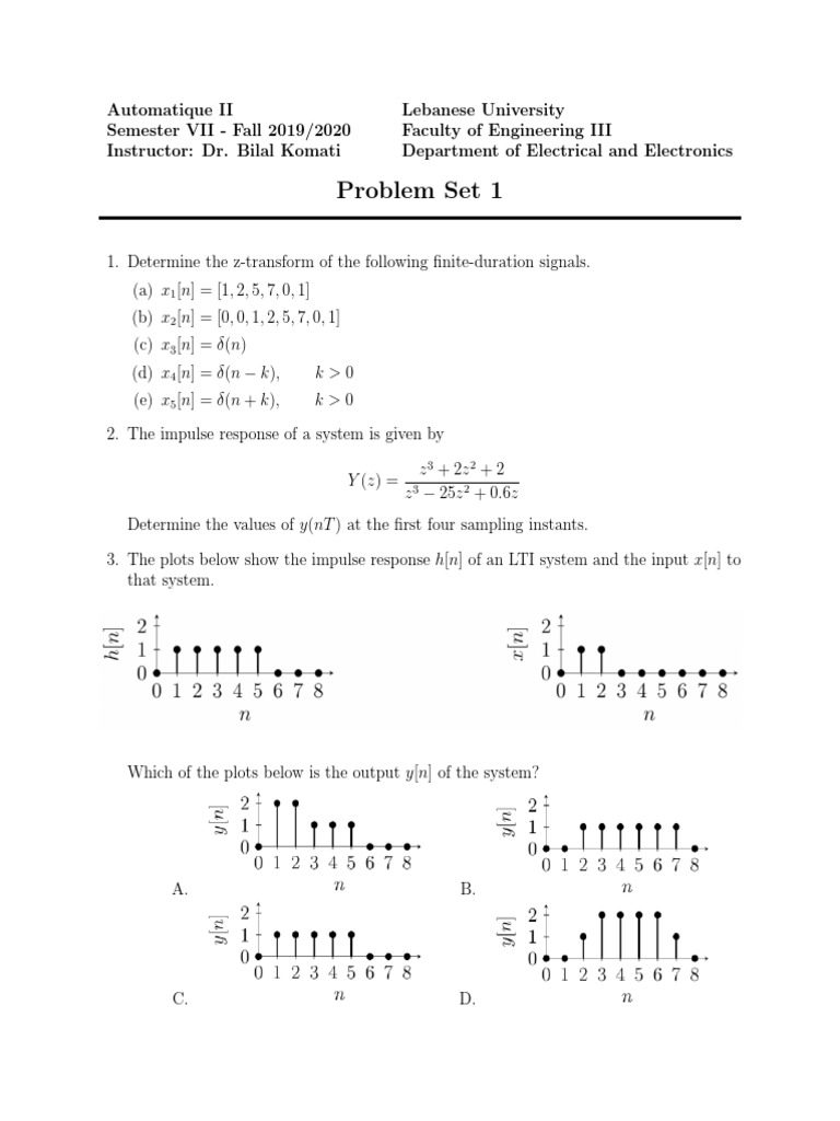 Problem Set 1 Pdf Mathematics Applied Mathematics