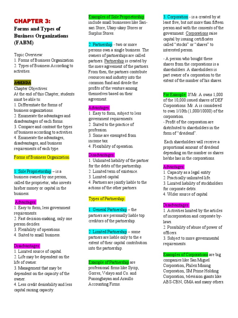 Chapter 3 4 Fabm | PDF | Partnership | Expense