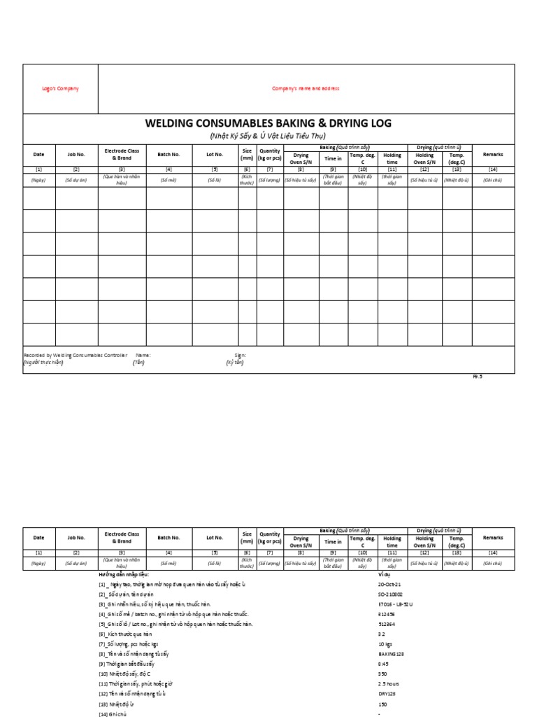 Form Welding Consumable Log | PDF
