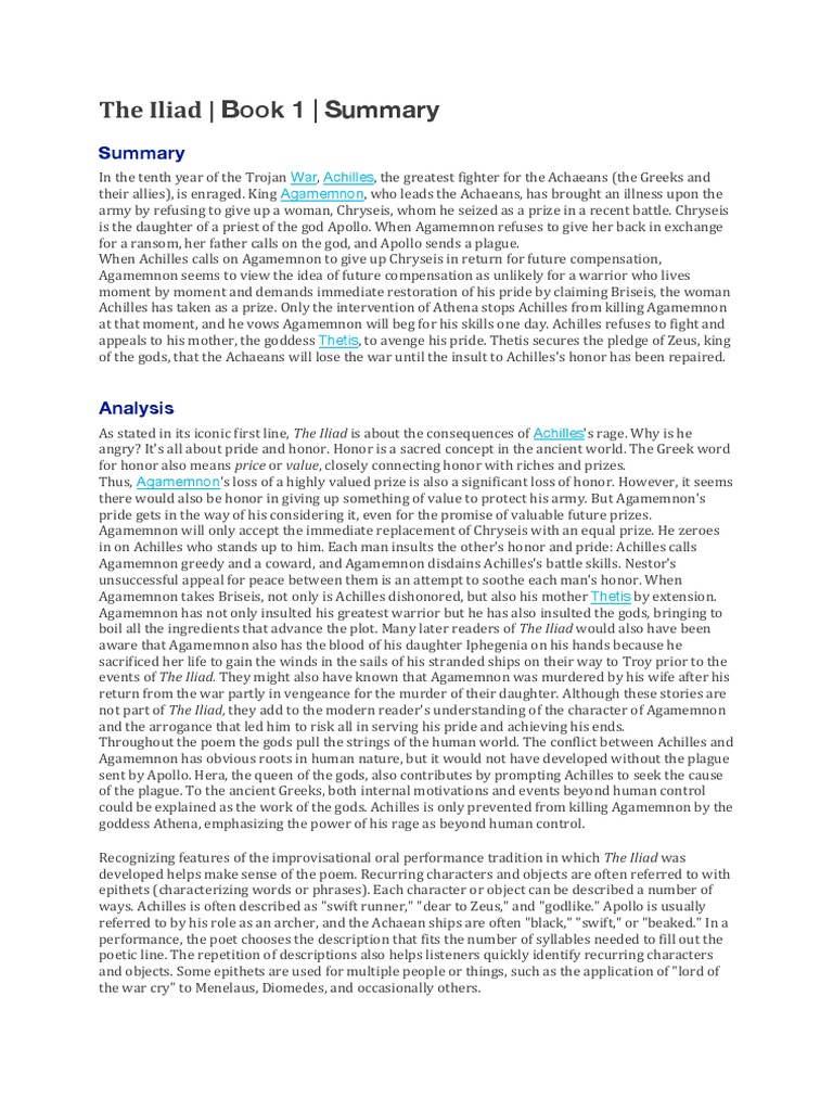 The Iliad-1 | PDF | Iliad | Hector