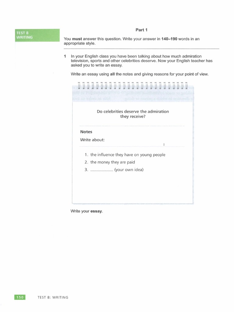 Test 8 FCE | PDF | Essays