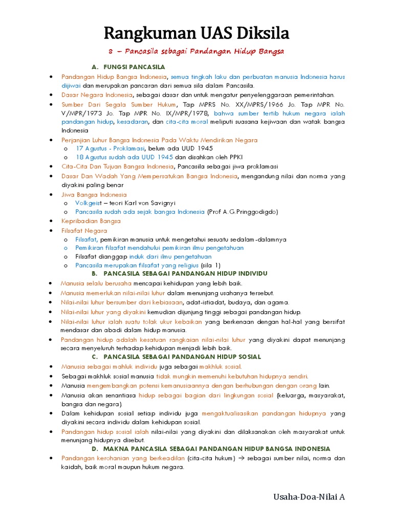 Rangkuman Diksila UAS | PDF