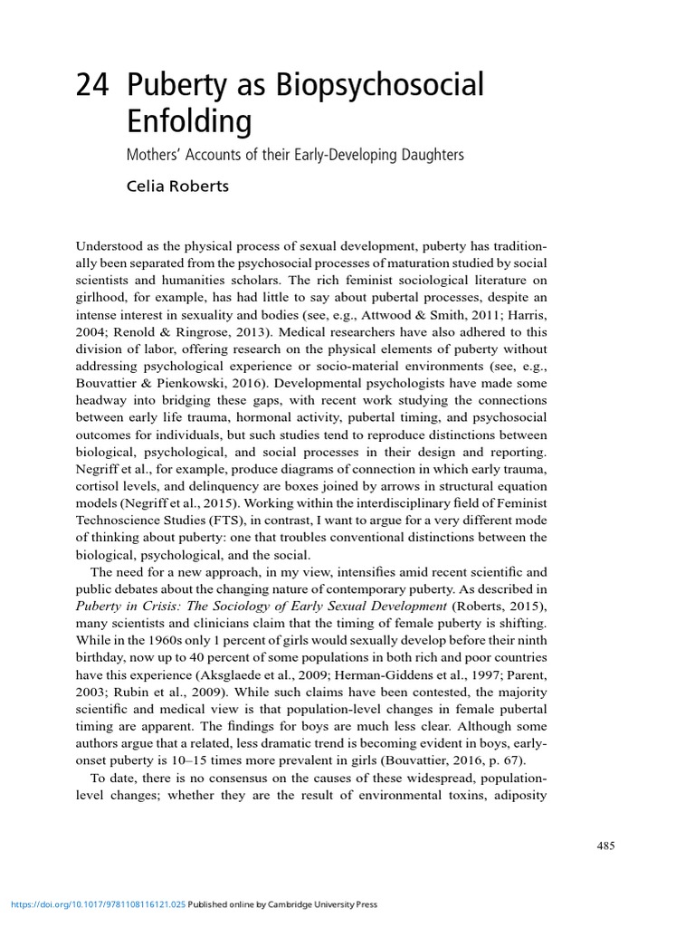 Puberty As Biopsychosocial Enfolding | PDF | Puberty | Science