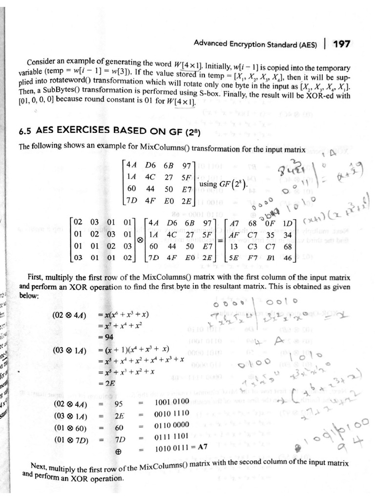 AES Mix Columns Example | PDF