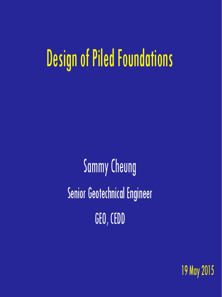 Ir Sammy Cheung HKIE GD Workshop 2015 | PDF | Deep Foundation ...