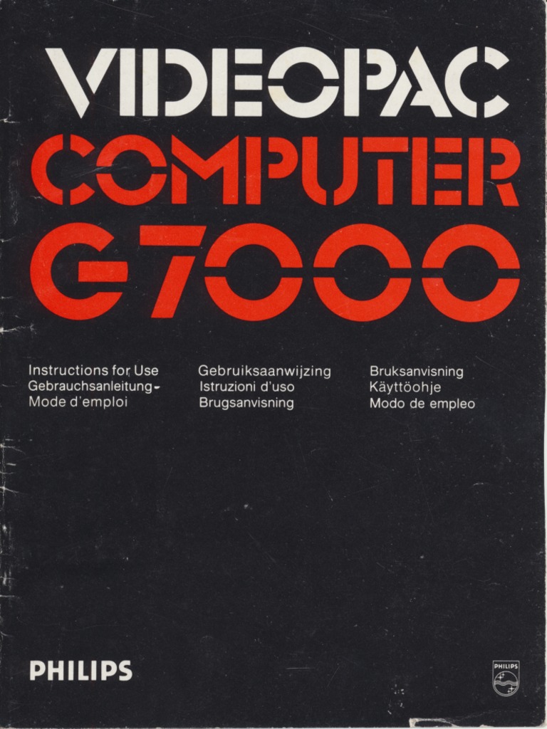 Videopac Computer G7000 Instructions For Use | PDF