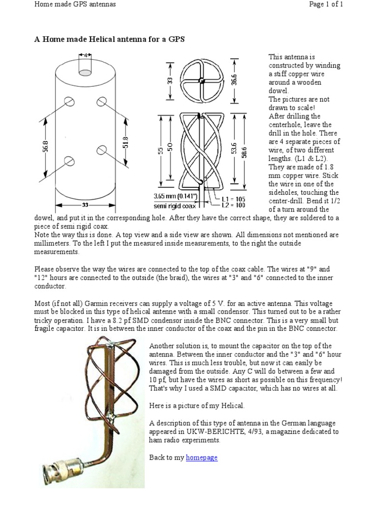 A Home Made Helical Antenna For A GPS | PDF