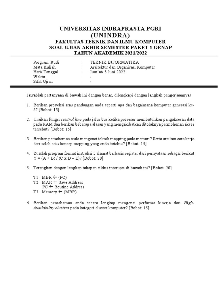 UAP 1 Arsikom | PDF | Teknologi & Rekayasa