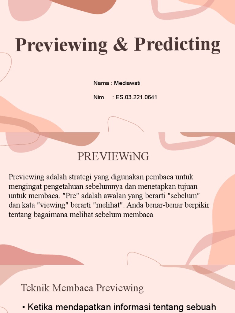 Previewing & Predicting | PDF