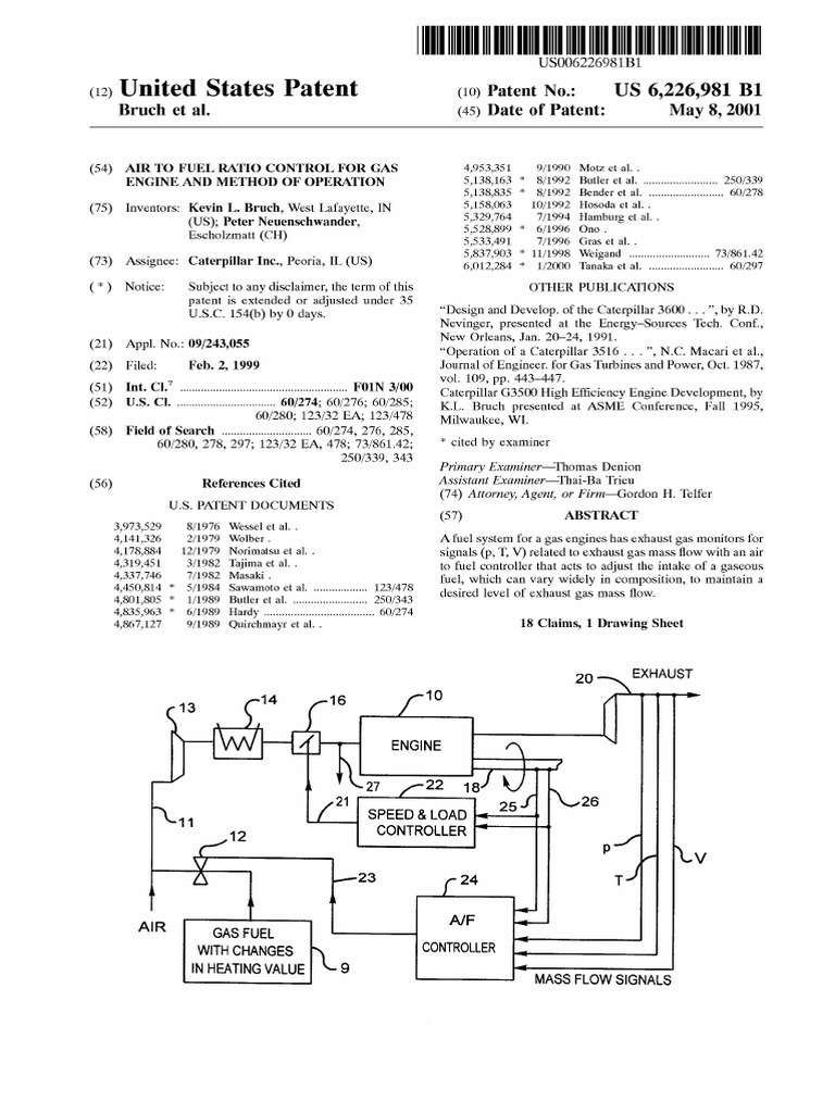 Air To Fuel Ratio Control For Gas Engine and Method of Operation | PDF ...