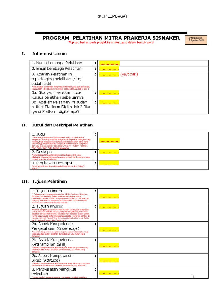 Silabus Program Pelatihan Link Productive | PDF