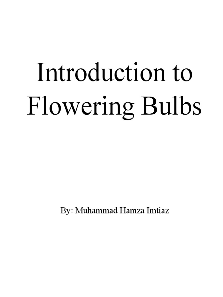 Introduction To Bulbs | PDF | Bulb | Horticulture