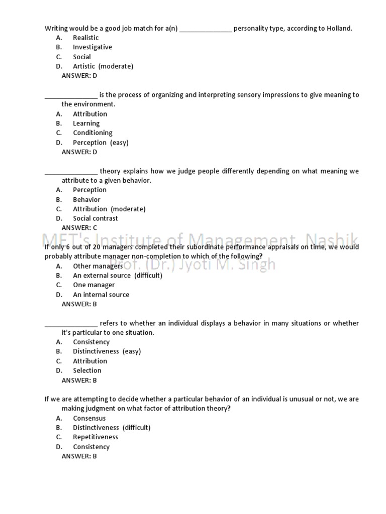 MF MCQ For Practice Set 2 | PDF | Leadership | Goal Setting