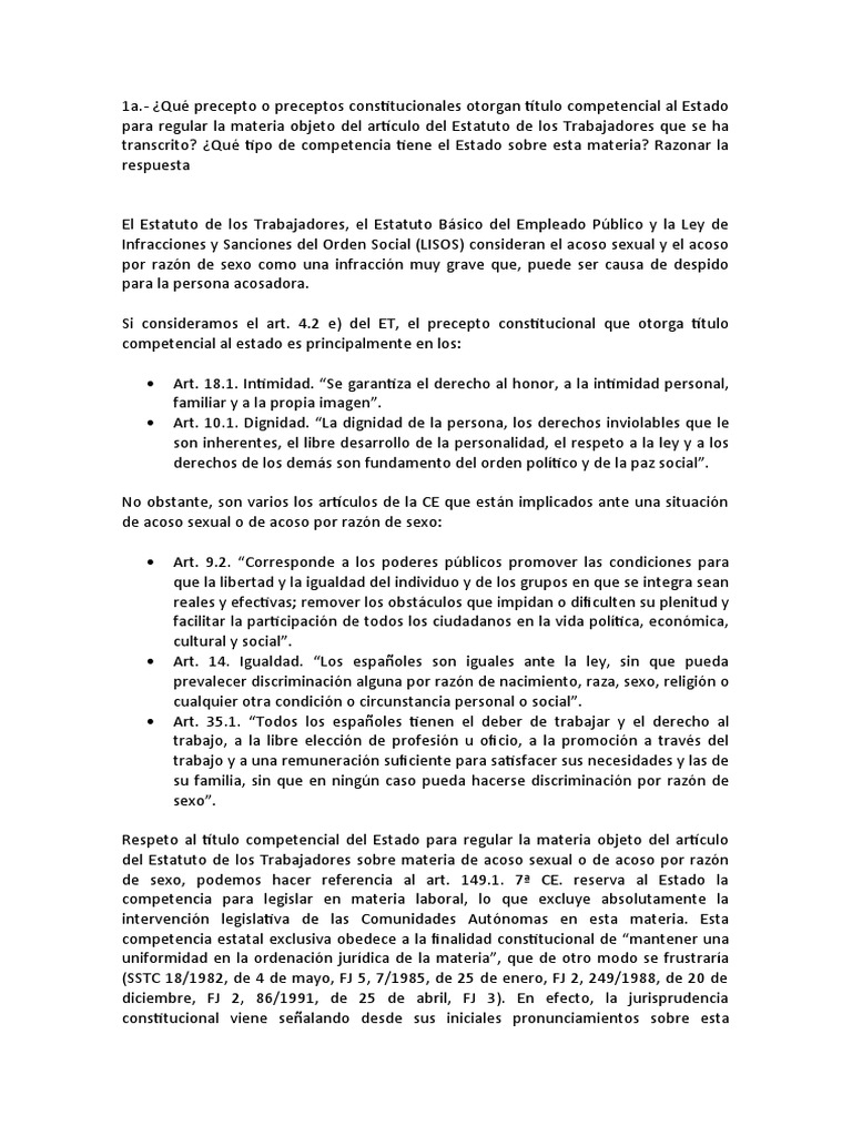 Aec2 Derecho | PDF | Acoso sexual | Discriminación