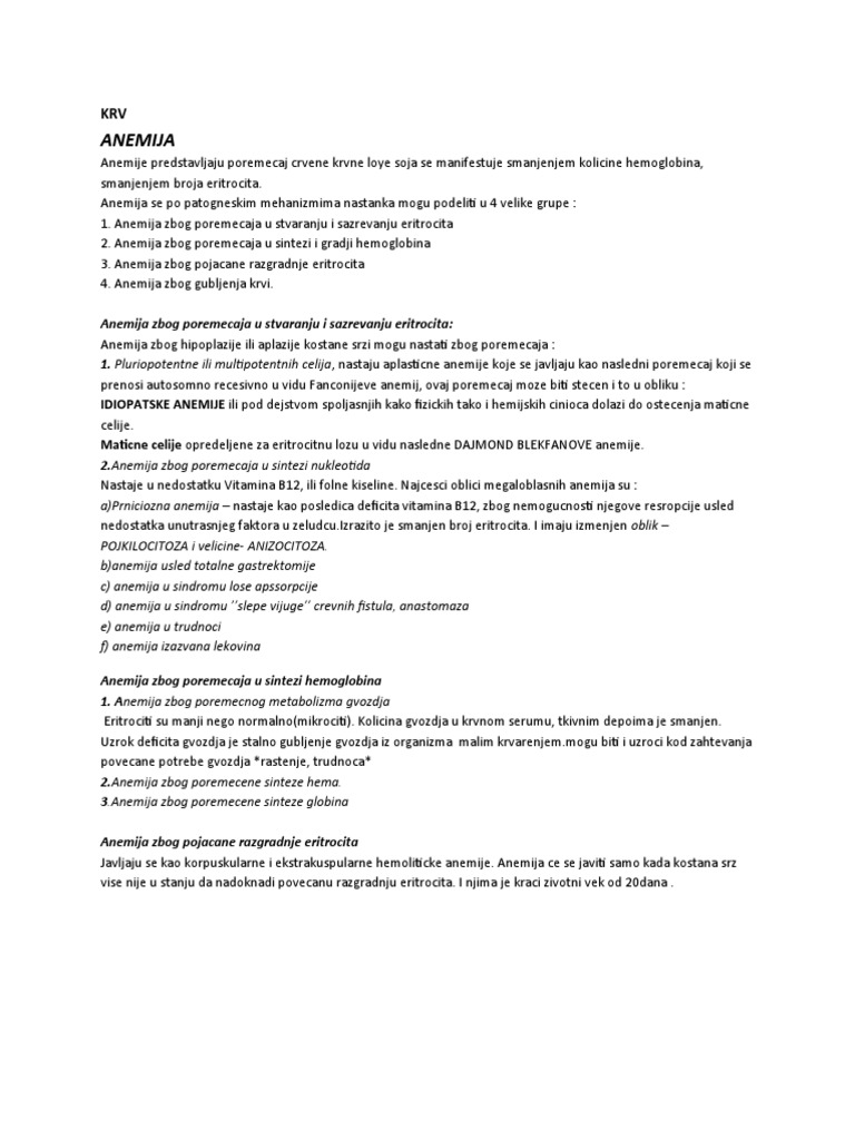 Patofiza - KRV | PDF