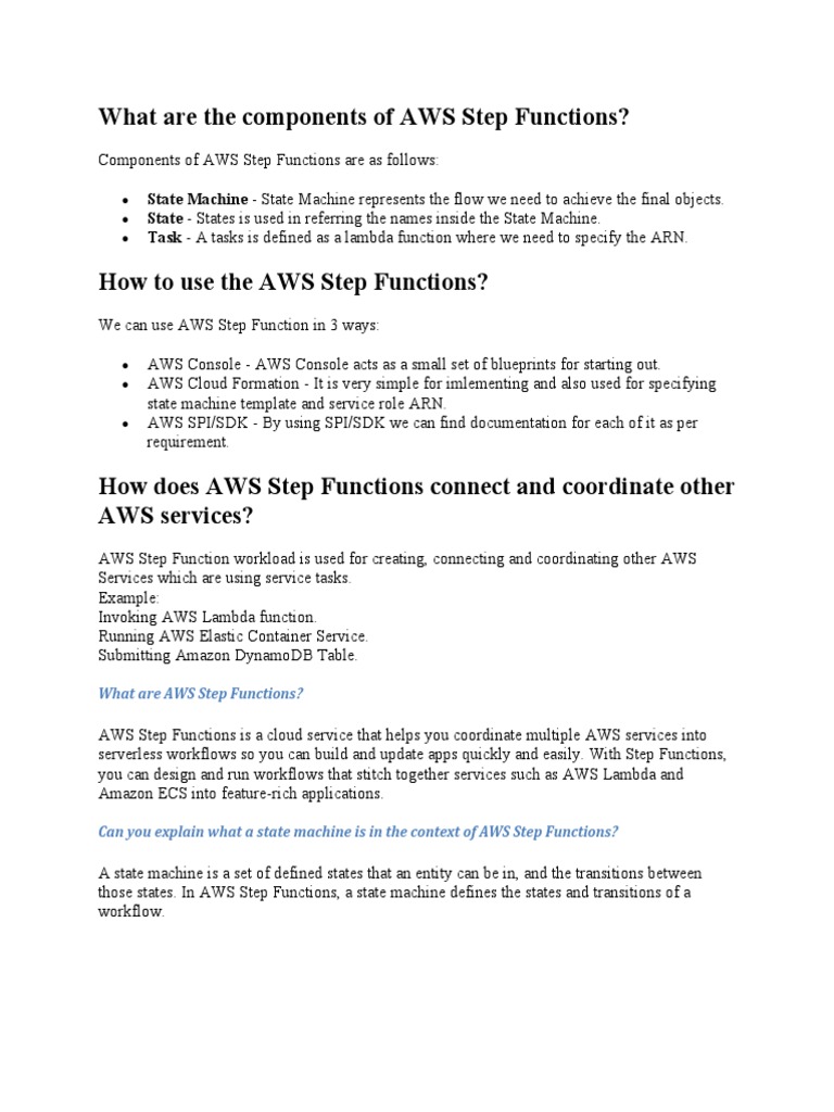 AWS Step Functions | PDF | Command Line Interface | Amazon Web Services