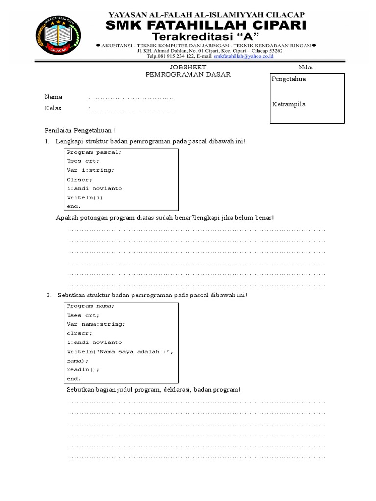 Jobsheet PD | PDF | Komputer