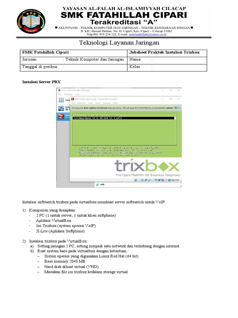 Jobsheet Instalasi Trixbox I | PDF
