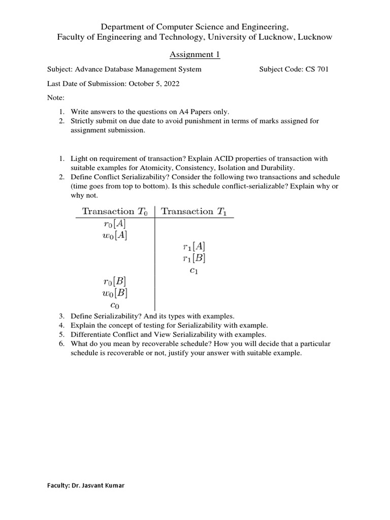 ADBMS Assignment Unit 1 | PDF ADBMS Assignment Unit 1 | PDF