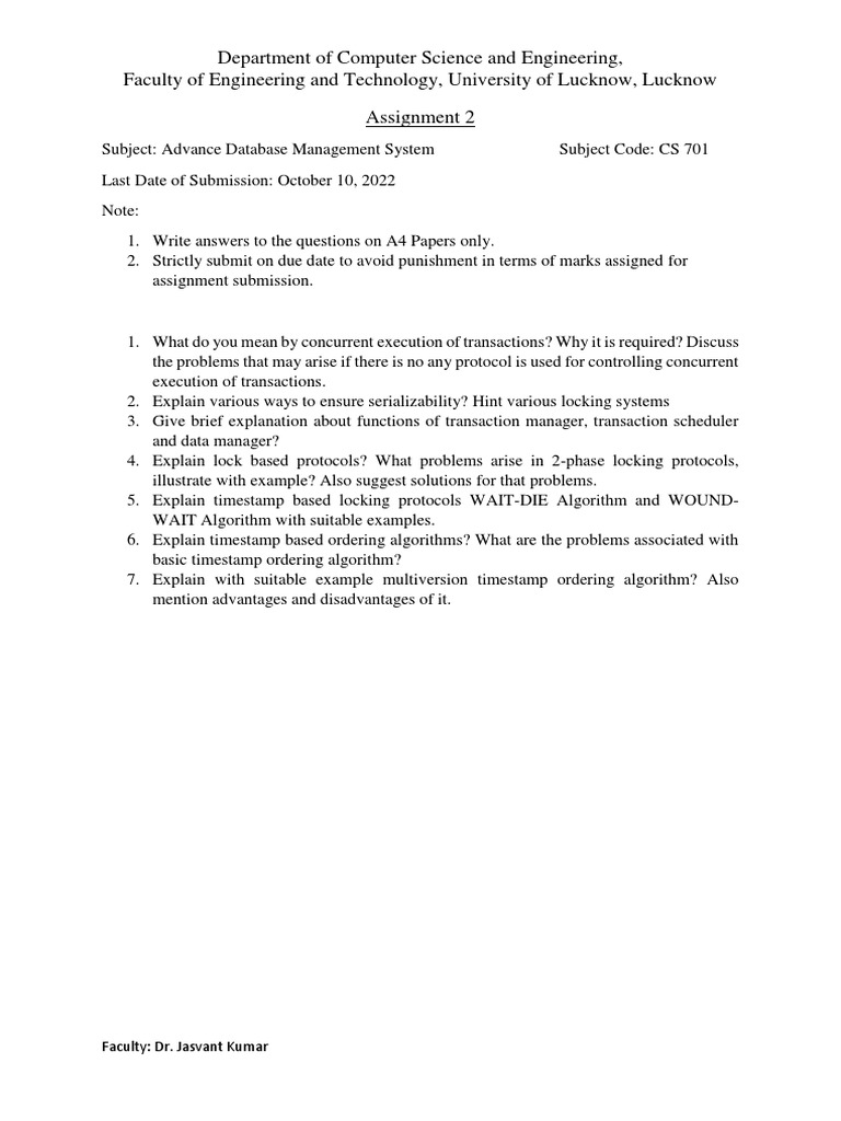 ADBMS Assignment Unit 2 | PDF