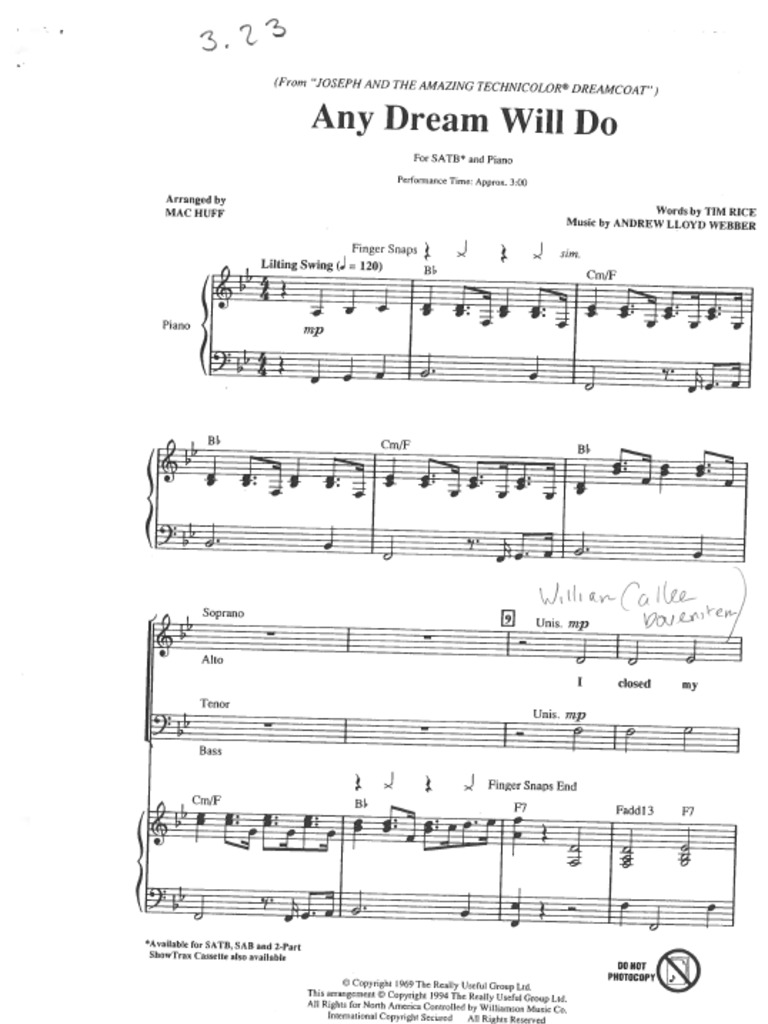 03 Any Dream Will Do Bladmuziek | PDF