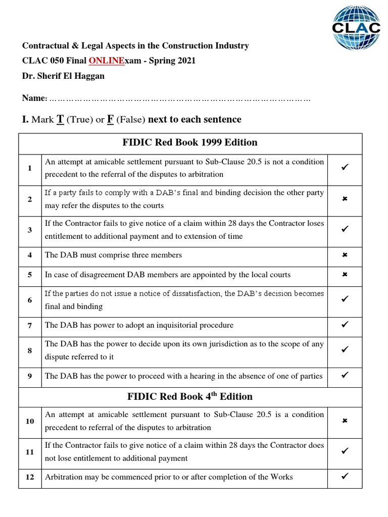 ONLINE EMEND CLAC 050 Exam Solution | PDF | Arbitral Tribunal | Arbitration