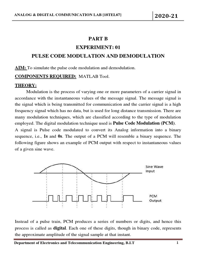 PCM and DPCM Simulation Lab Report | PDF | Modulation | Sampling ...
