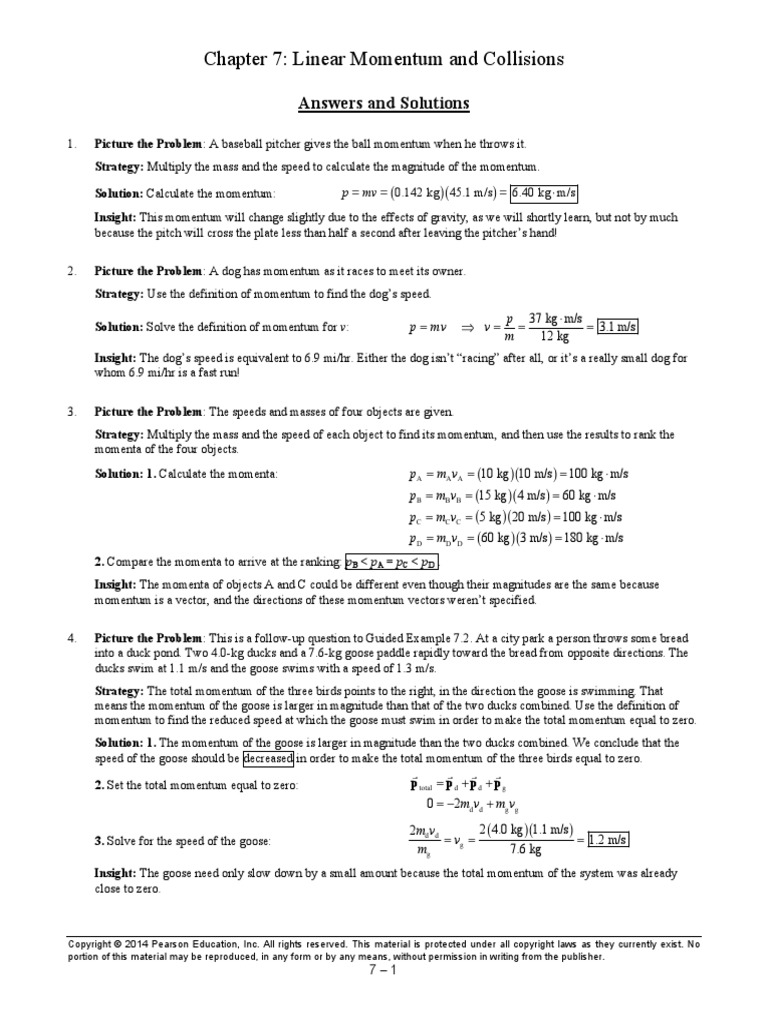 Chapter 7 Linear Momentum and Collisions - Compress | Download Free PDF ...