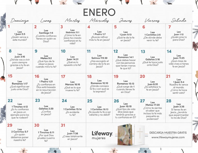 LifeWay Mujeres - Calendario Familiar Enero 2023 | PDF