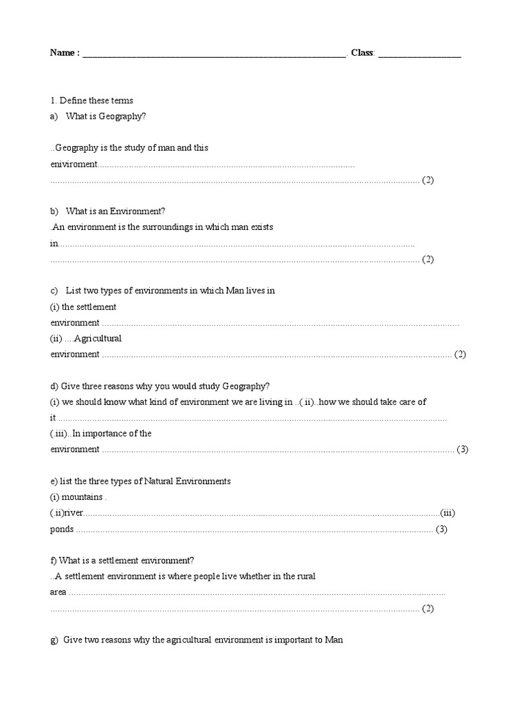 Introduction To Geography Test | PDF | Natural Environment | Geography