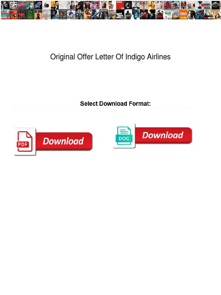 Original Offer Letter of Indigo Airlines | PDF | Airlines | Low Cost ...