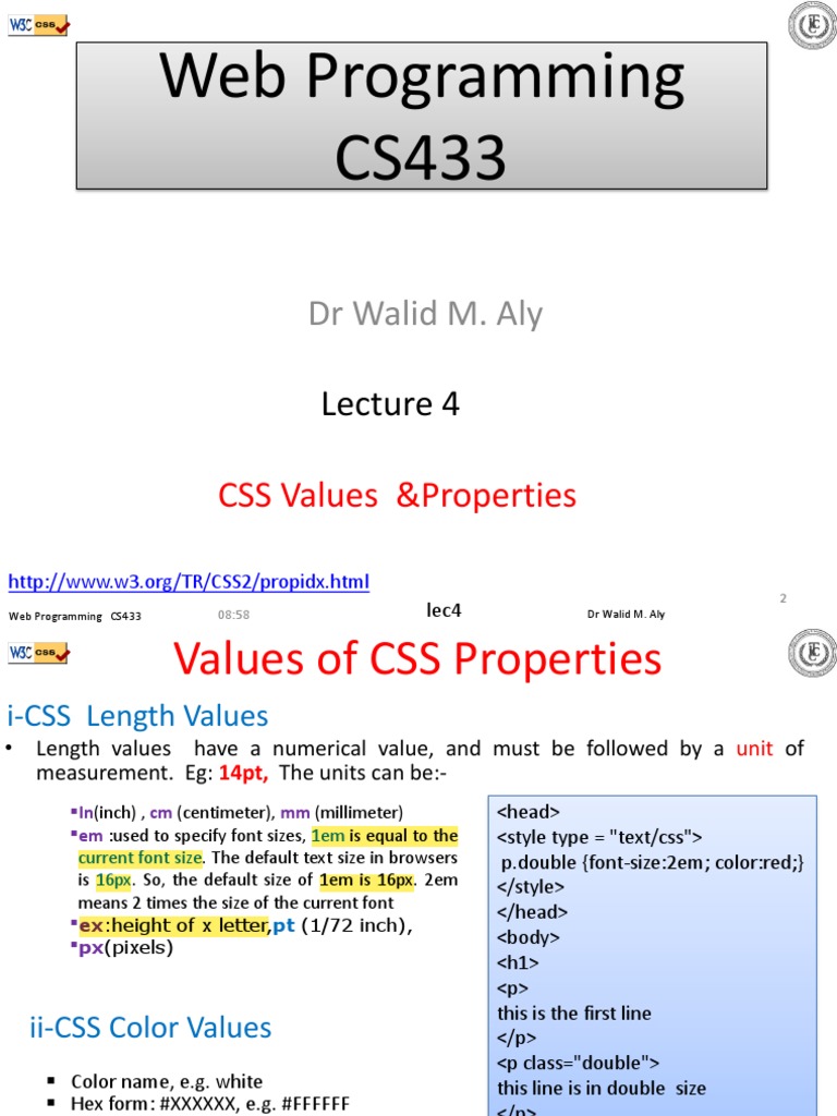 Lec4 Web Programming | PDF | Typefaces | Computing