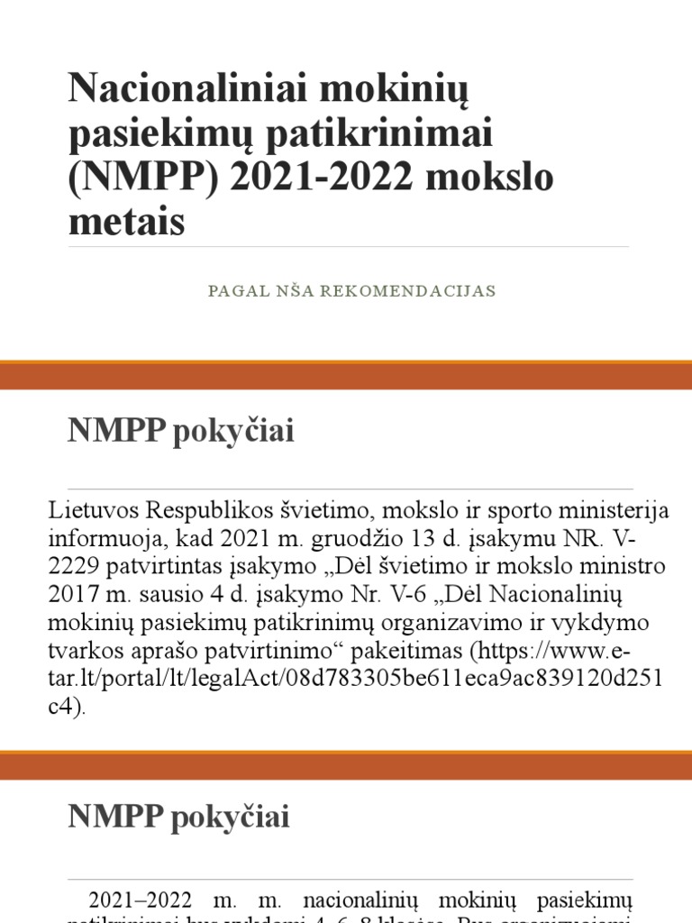 Pasirengimas NMPP 2022 | PDF