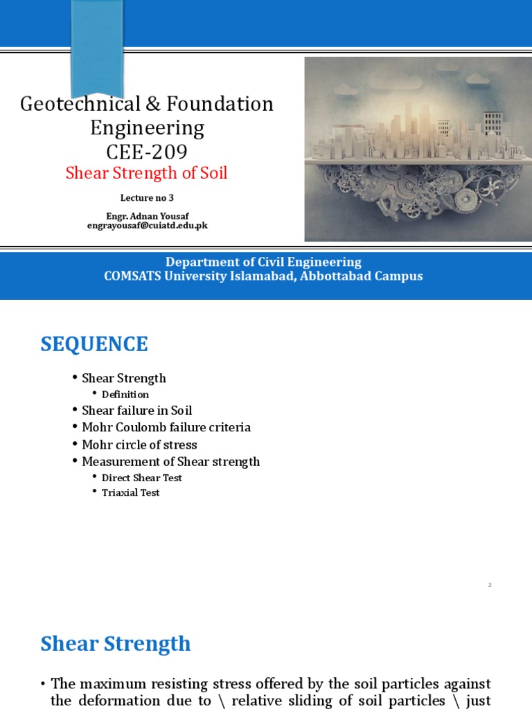 Shear Strength of Soil | PDF | Strength Of Materials | Stress (Mechanics)