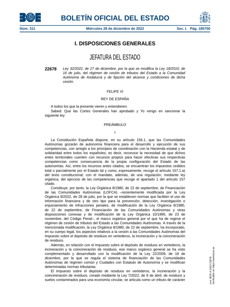 Disposición 22678 del BOE núm. 311 de 2022 - BOE-A-2022-22678 | PDF ...