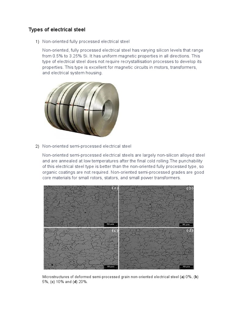 Types of Electrical Steel | PDF | Electric Motor | Building Materials