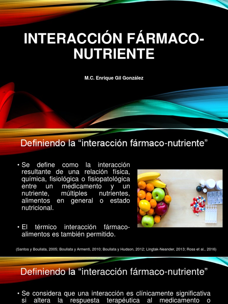 Interacción Fármaco-Nutriente | PDF | Medicamentos con receta | Farmacocinética