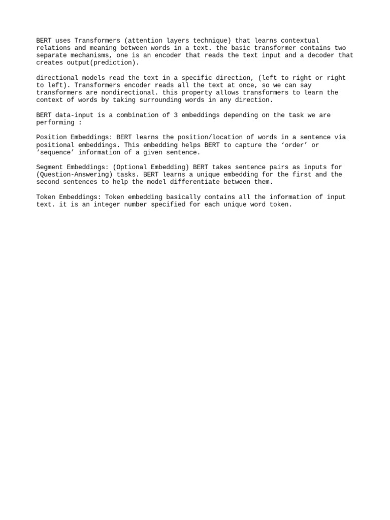 BERT: Understanding Transformers | PDF | Computers