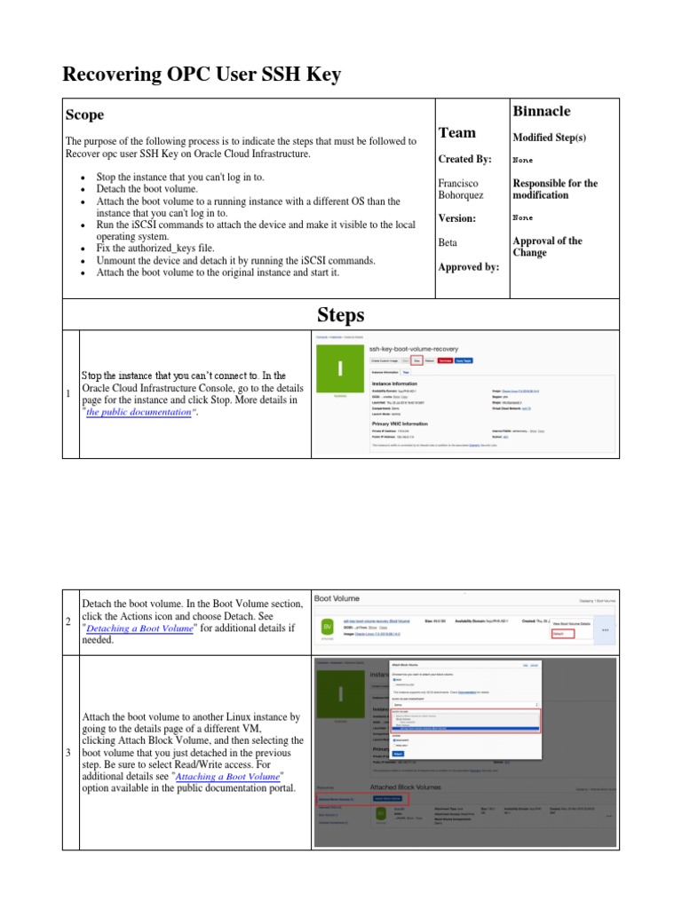 Recovering OPC User SSH Key | PDF | Booting | Icon (Computing)