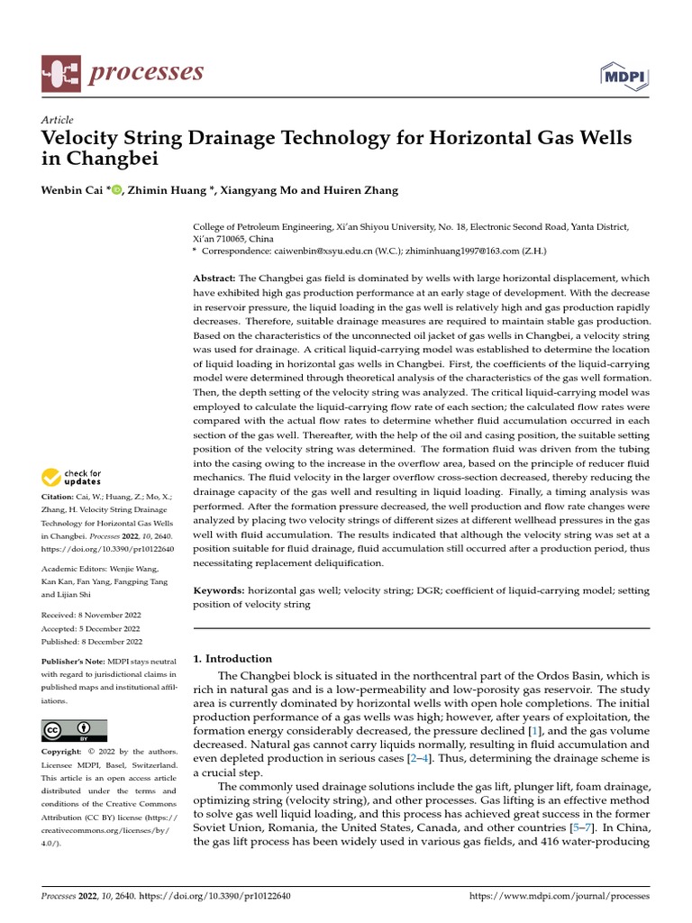 Velocity String Drainage Technology For Horizontal | PDF | Flow ...