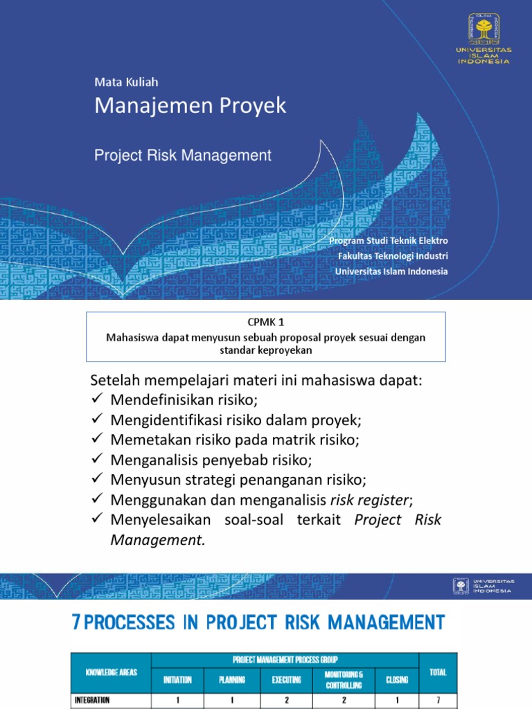 8 Project Risk Management | PDF | Risk | Uncertainty