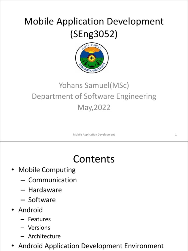 Chapter 1 | PDF | Android (Operating System) | Operating System