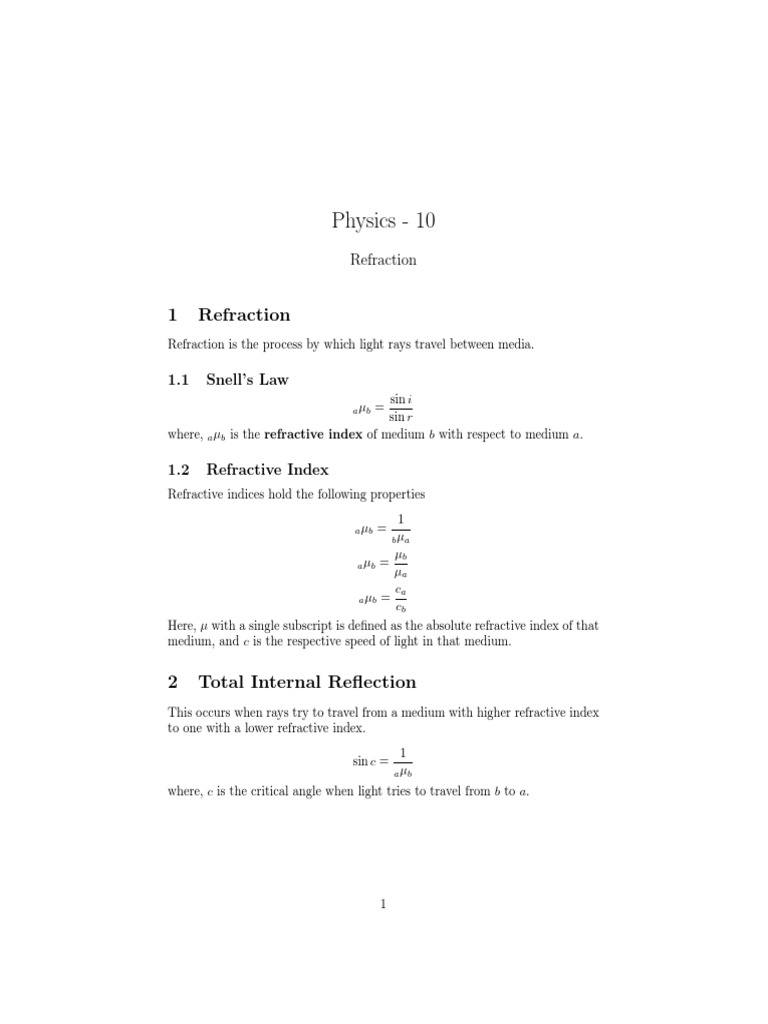 P10 - Refraction | PDF | Refraction | Glass Engineering And Science