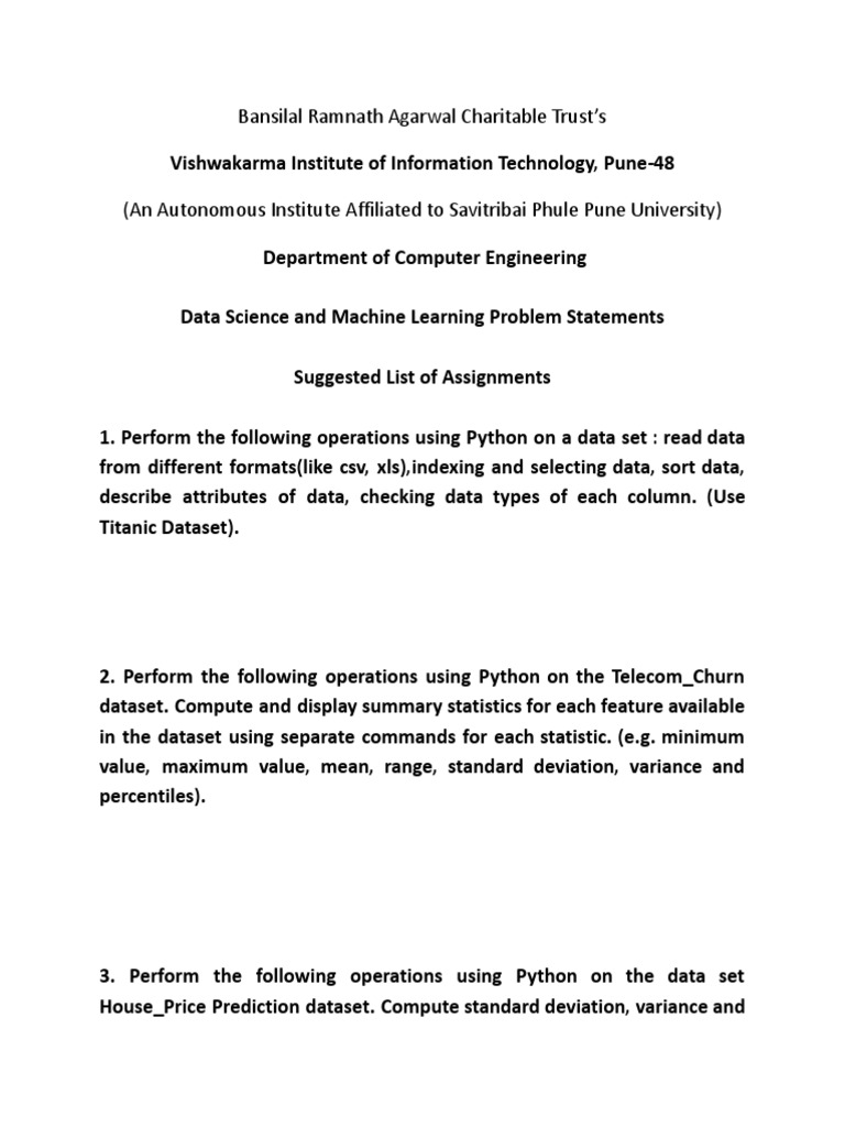 DSML Problem Statements | PDF | Accuracy And Precision | Cluster Analysis