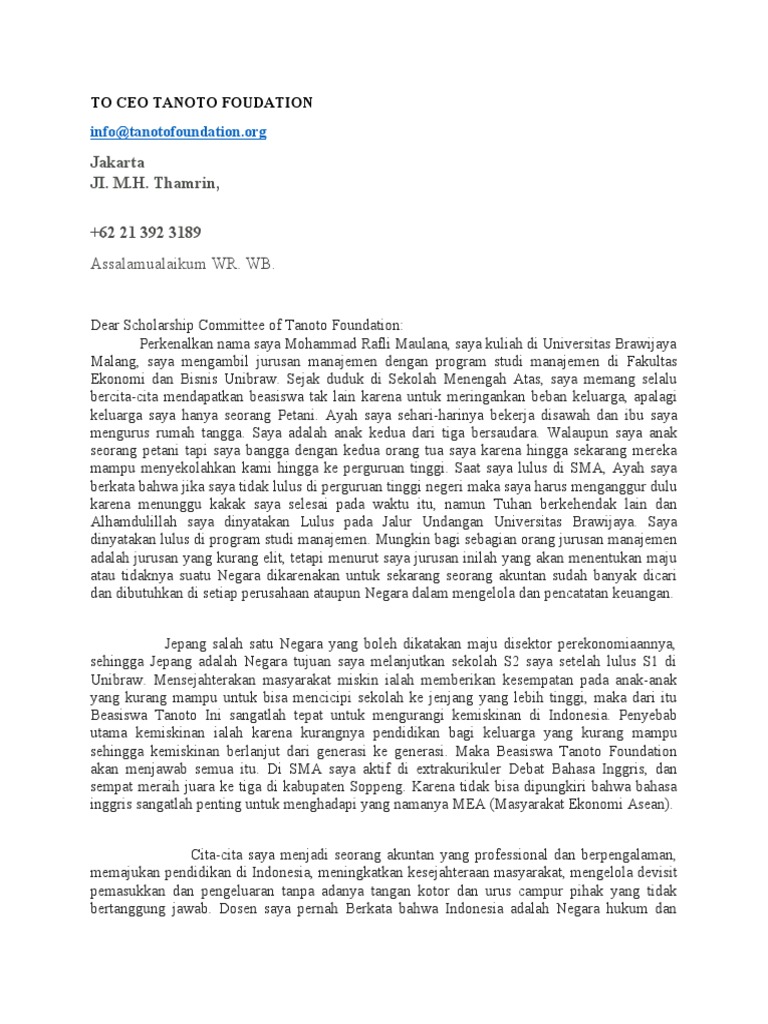 Contoh Essay Beasiswa LPDP 2024 | PDF | Karier & Perkembangan