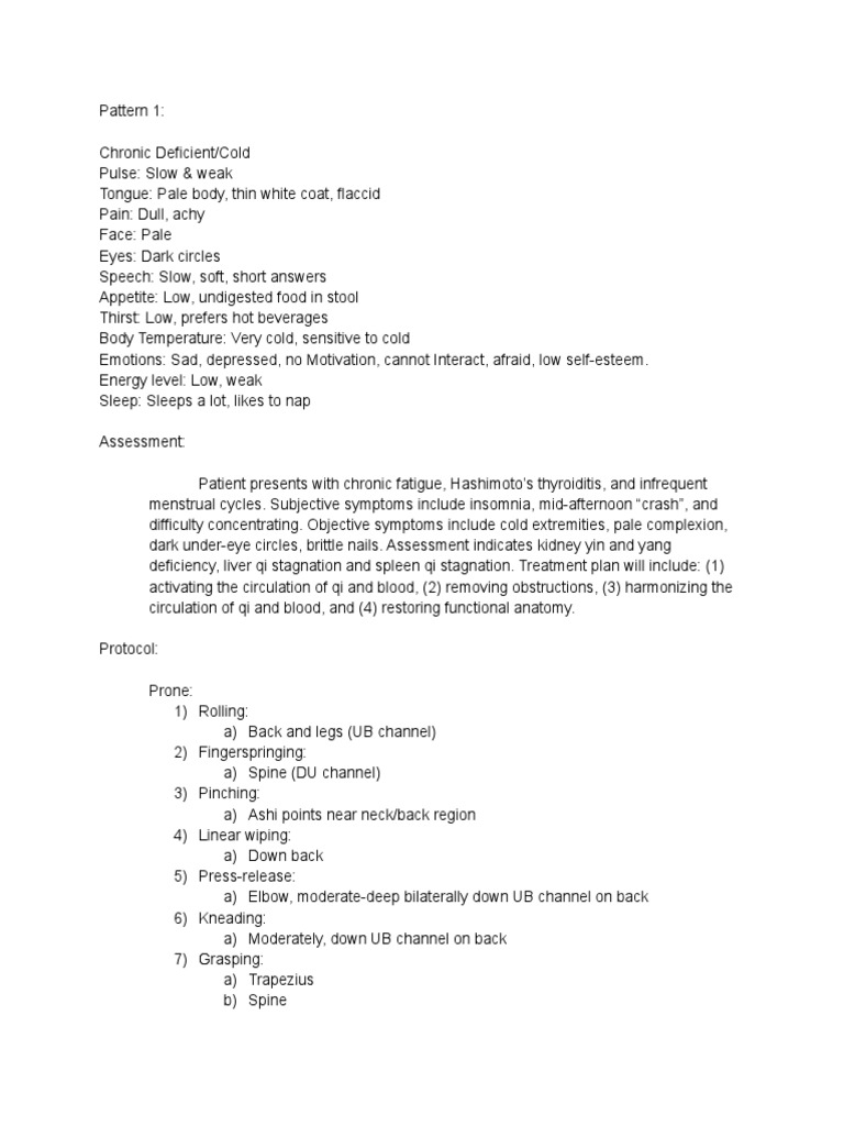 Tui Na Treatment for Chronic Fatigue | PDF | Medical Specialties ...