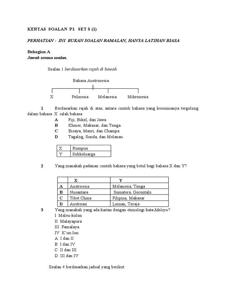 Soalan BM Set 1 | PDF