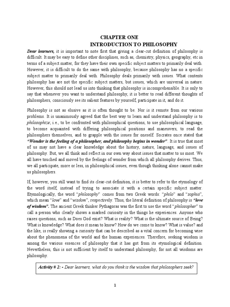 Final Material For Introduction To Philosophy | PDF | Epistemology | Argument