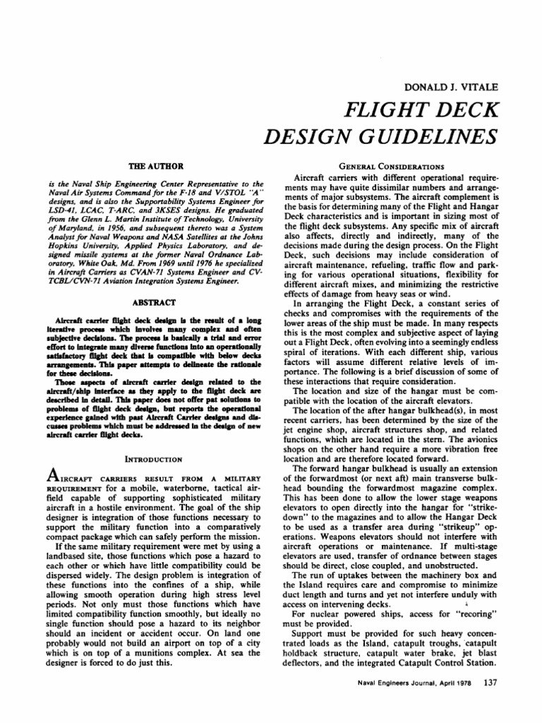 Flight Deck Design Guidelines | PDF | Flight Deck | Aircraft Carrier